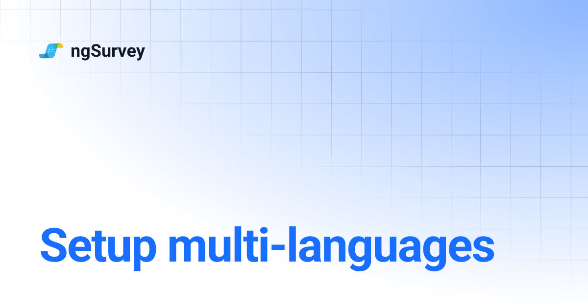 Setup multi-languages | ngSurvey
