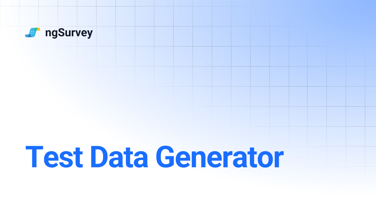 Test Data Generator | ngSurvey