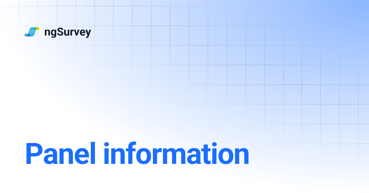 Panel information | ngSurvey