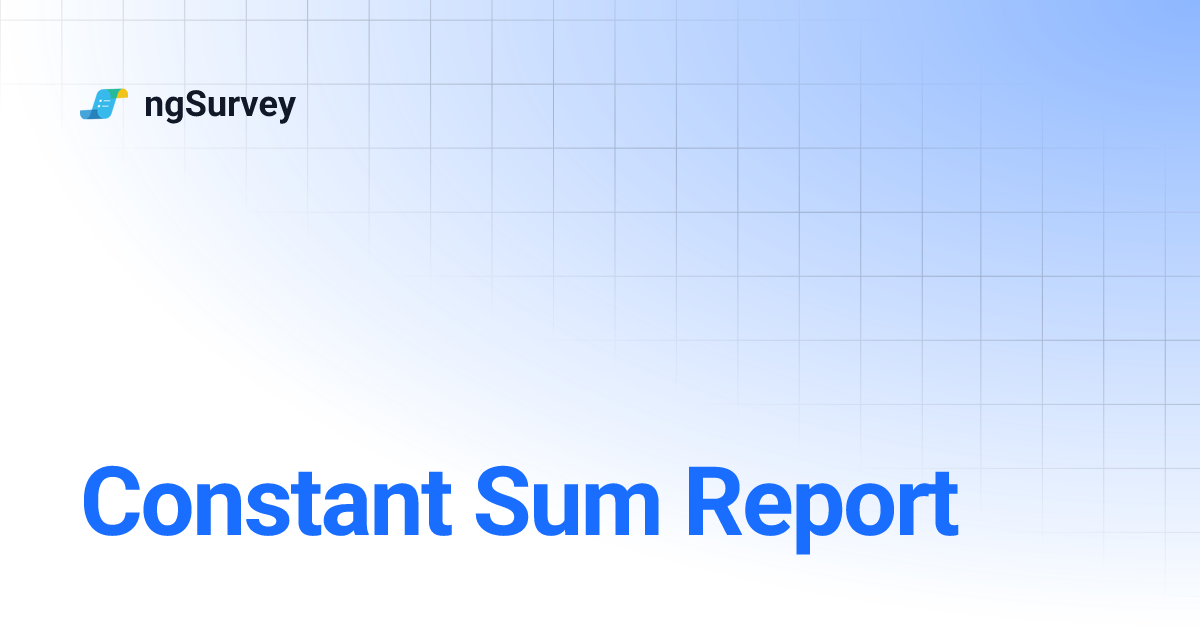Constant Sum Report | ngSurvey