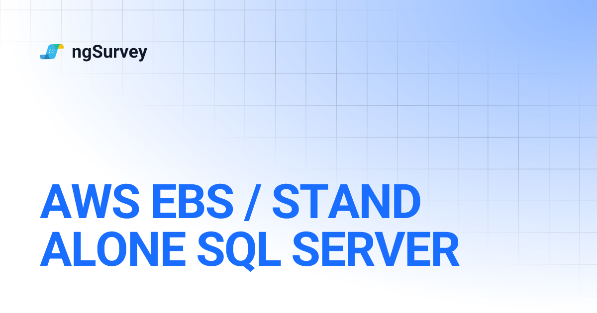 AWS EBS / STAND ALONE SQL SERVER | ngSurvey